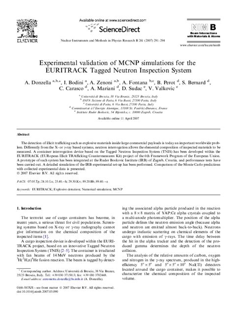 Pdf Experimental Validation Of Mcnp Simulations For The Euritrack