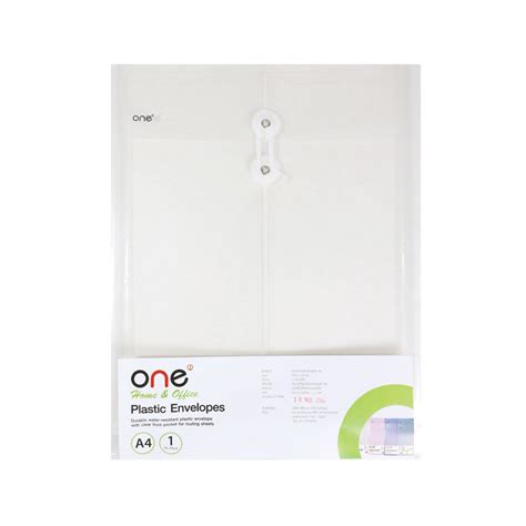 แฟ้มซองพลาสติกผูกเชือก A4 One สีขาวใส ขนาด 26 X 33 ซม 6 ซอง แพ็ค Shopee Thailand