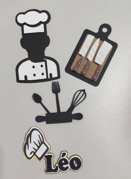 Arquivo Silhouette Topper De Bolo Cozinheiro Elo