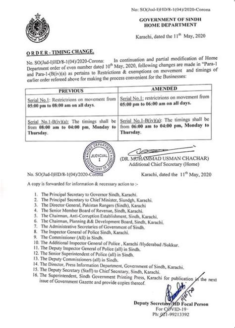 Sindh Govt Revises Business Timings Restrictions On Movement Incpak