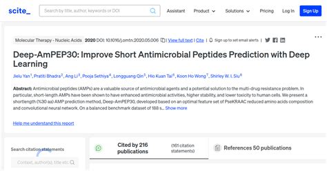 Deep Ampep30 Improve Short Antimicrobial Peptides Prediction With Deep Learning