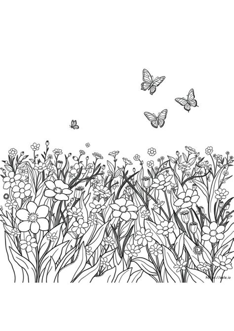 Flower Garden Coloring Pages Free Printables Esle