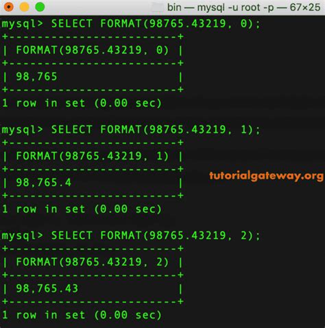 mysql format function