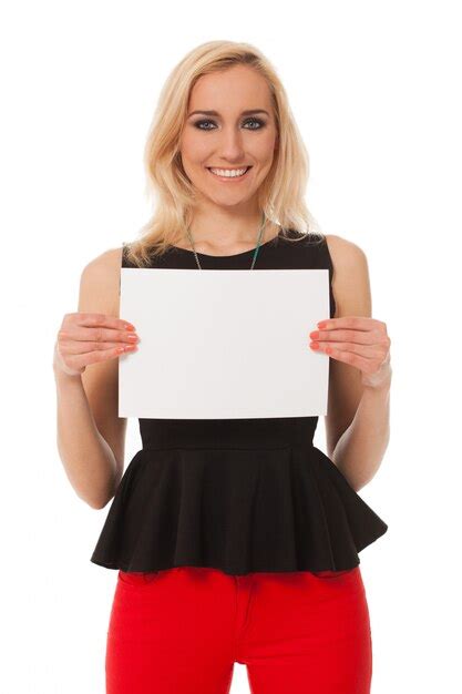 Free Photo Beautiful Woman With Empty Table