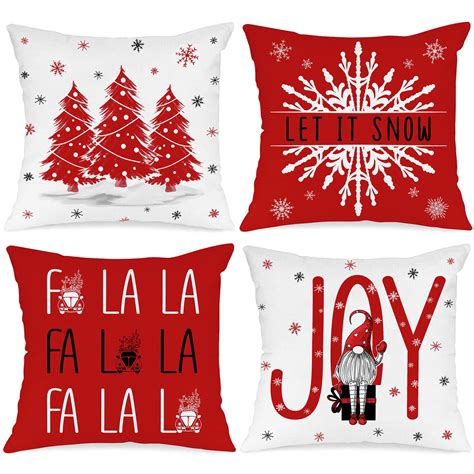 Lanpn Christmas Cushion Covers 45x45 Set Of 4 Merry Christmas Xmas