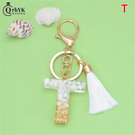 1pc 알파벳 키 체인 영어 편지 열쇠 고리 반짝이 공예 자동차 거울 핸드백 매력 여자를위한 귀여운 패션 소녀열쇠고리