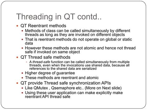 Qt Framework Events Signals Threads PPT Free Download