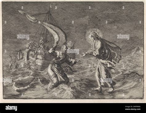 Christ Walks Over The Water During A Storm On Lake Galilee Jan Luyken Print Print Maker