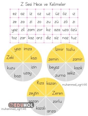 Z Sesi Hece Kelime Ve Metinle Eduhol Etkinlik İndir Oyun Oyna