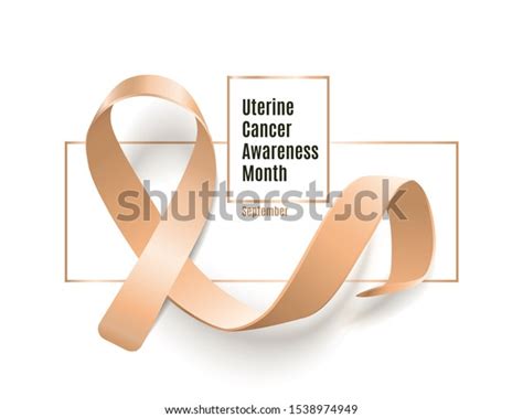 Peach Ribbon Uterine Endometrial Cancer Awareness Vector De Stock