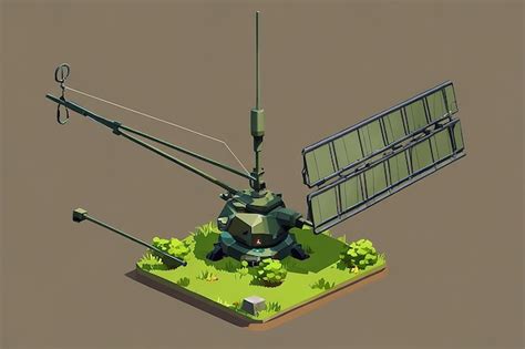 3d Army Antenna Flat Illustration Premium Ai Generated Image