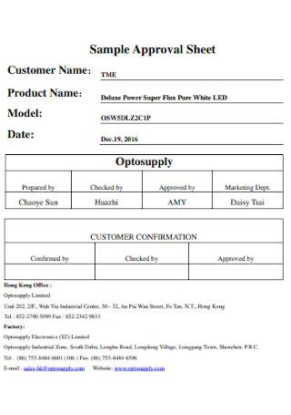 37 FREE Approval Sheet Samples To Download