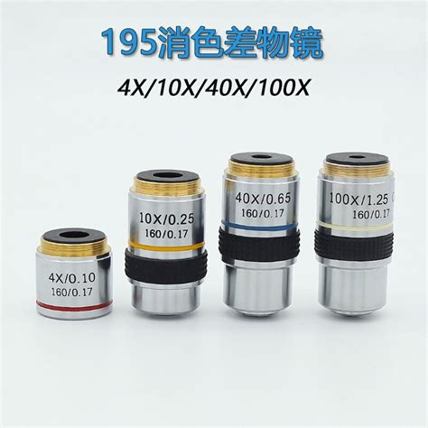 4x 10x 40x 100x Microscope Objective Lens Achromat Grandado