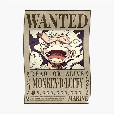 Luffy New Wanted Poster Poster For Sale By RocksDMerch Redbubble