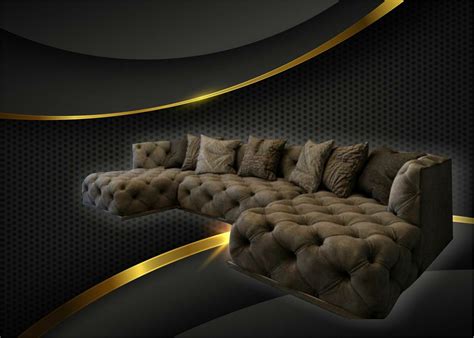 Neue U Form Ecksofa Chesterfield Moderne Polstergarnitur Für