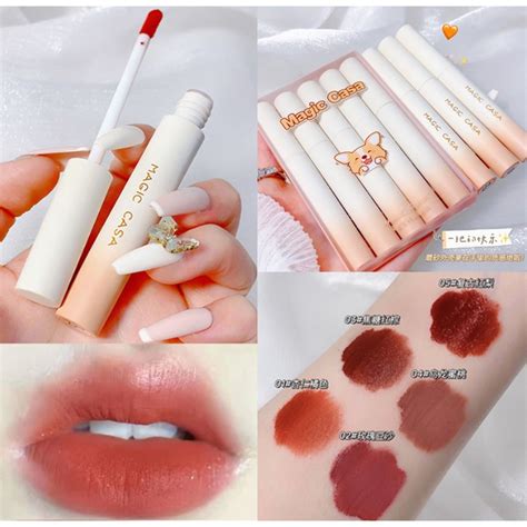 5pcsset Lip Tint Set Waterproof Lipstick Set Matte Lipgloss Tint Set Makeup Beauty Ts 6pcs