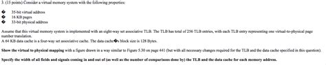 3 15 Points Consider A Virtual Memory System With