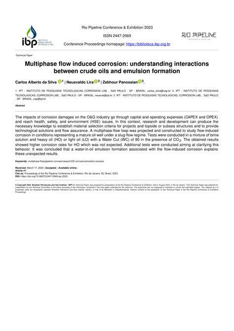 Pdf Multiphase Flow Induced Corrosion Understanding Interactions