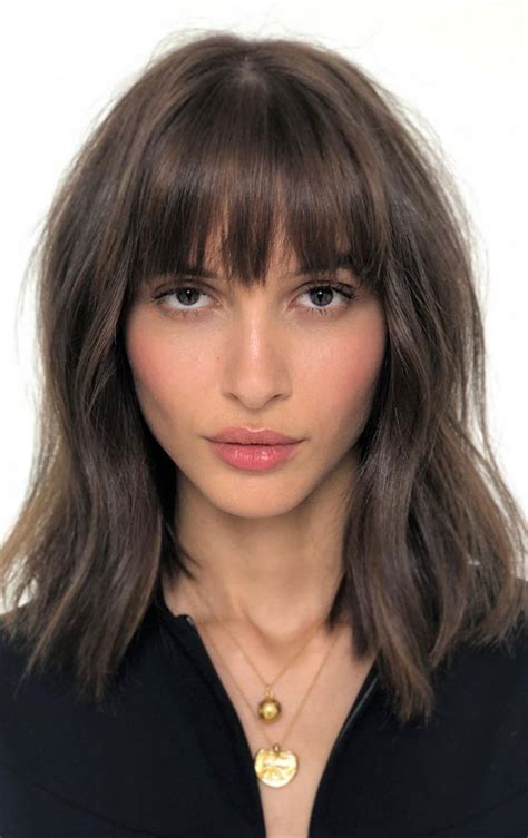 Trendy Wavy Lob With Bangs Best Lob With Bangs Hairstyles