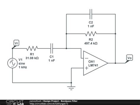 Design Project Bandpass Filter Circuitlab