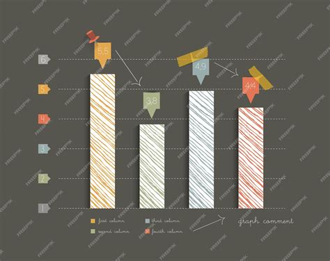 Gráfico De Coluna Plana Desenhado à Mão Vetor Premium