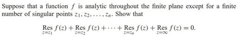 Solved Suppose That A Function F Is Analytic Throughout The Chegg