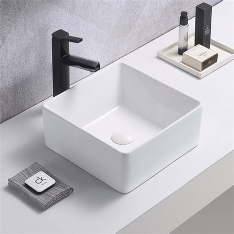 Roxbury Square Countertop Basin 346 X 346mm In Gloss White