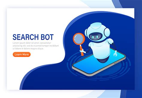 만화 스타일로 봇을 검색합니다 인공지능 아이소메트릭 벡터 벡터 일러스트 레이 션 Brand Name Online