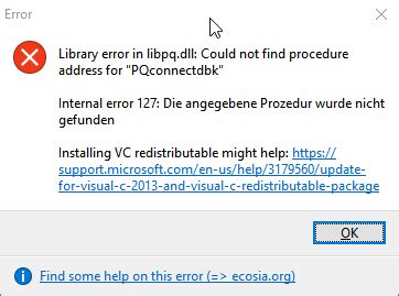 Cannot Find A Usable Libpq Dll