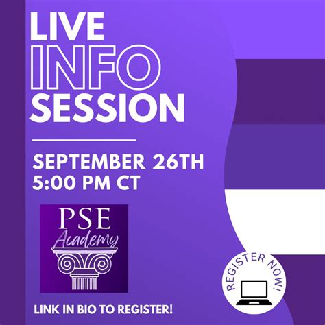 Join Us For An Exclusive Info Session On The Pse Academy On Tuesday September 26th 💡 Discover