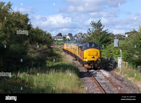 Colas Rail Freight Class 37 Locomotive 37421 Hauling A Network Rail