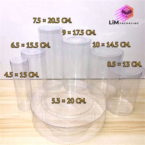 กล่องพลาสติกแบบใส Pvc กล่องนิ่ม กระบอกใส ทรงกระบอก ทรงกลม 10 ชิ้น