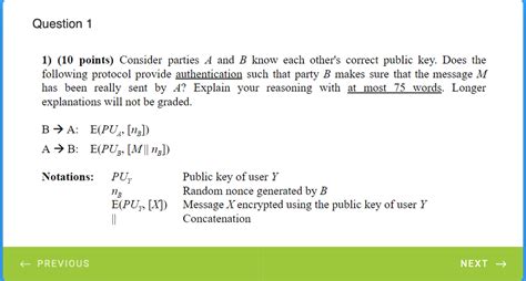 Solved 1 10 Points Consider Parties A And B Know Each