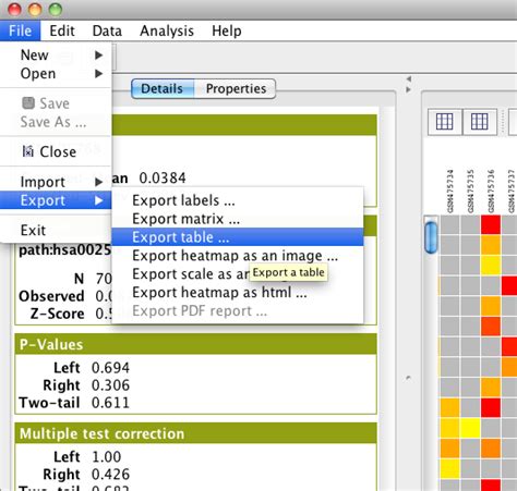 How To Open Gitools Results With A Spreadsheet Editor Gitools 2 3 0