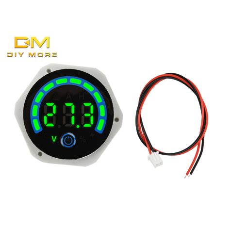 DIYMORE DC V Round With Switch LED Digital Display Waterproof Voltage And Power Indicator