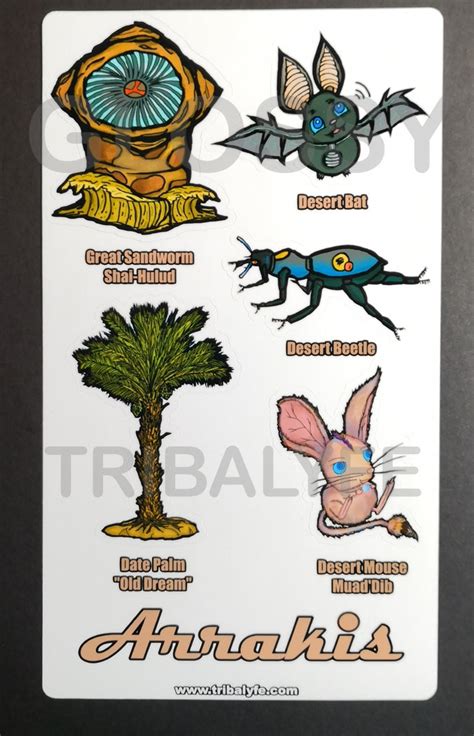 Arrakis Vinyl Sticker Sheet Dune Chibi Anime Art Tribalyfe