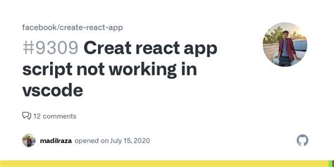Creat React App Script Not Working In Vscode Issue 9309 Facebook
