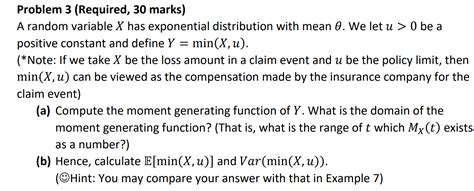 Problem Required Marks A Random Variable X Chegg
