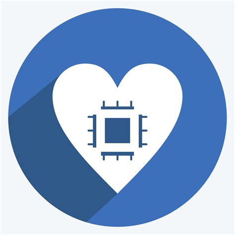 Icon Affective Computing Suitable For Data Analytics Symbol Long Shadow Style Simple Design