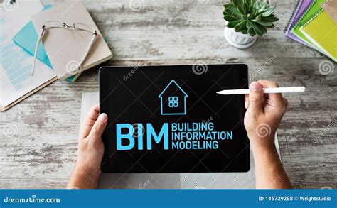 BIM Building Information Modeling Concept On Screen Stock Photo