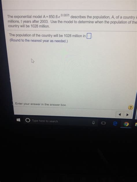 solved the exponential model a 850 6 e 0 007 t describes