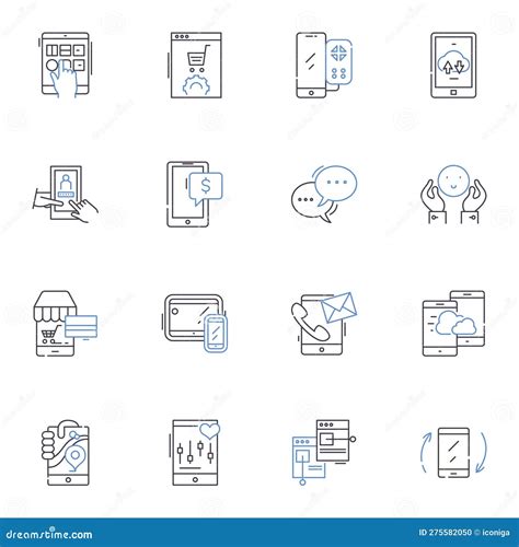 Information Education Line Icons Collection Literacy Technology Media Technology Learning