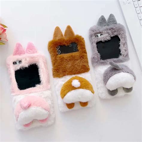 모이마트 웰시코기 강아지 엉덩이 인형 보들 털 하드 삼성 갤럭시 Z플립5 Z플립4 Z플립3 제트플립5 제트플립4 제트플립3 지플립5 지플립4 지플립3 Zflip5