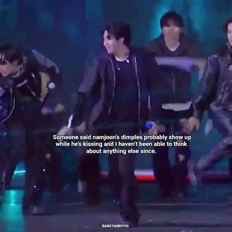 Someone Said Namjoons Dimples Probably Show Up While Hes Kissing Namjoon Bangtan Runbts