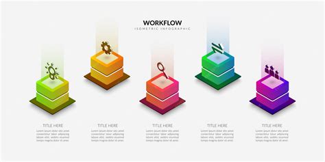 Premium Vector Isometric Workflow Infographic Colorful Business