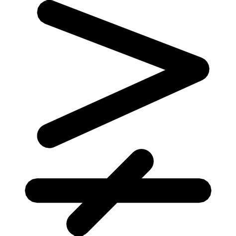 Greater Than And Single Line Not Equal To Maths Sign Vector Svg Icon
