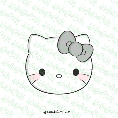 Girly Kitty Face Cookie Cutter Kaleidacuts