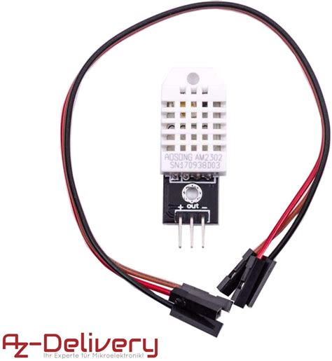 azdelivery dht22 am2302 temperature and humidity sensor module with