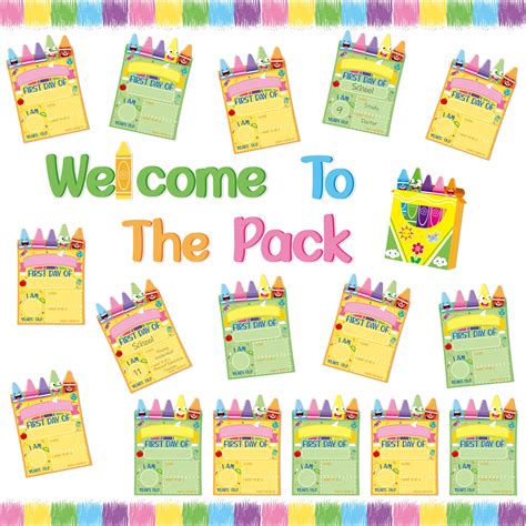 Beyumi Crayon Bulletin Board Set 68pcs Crayon First Day