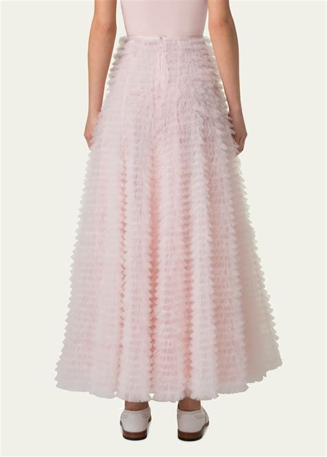 Akris Tulle Ruched Maxi Skirt Bergdorf Goodman